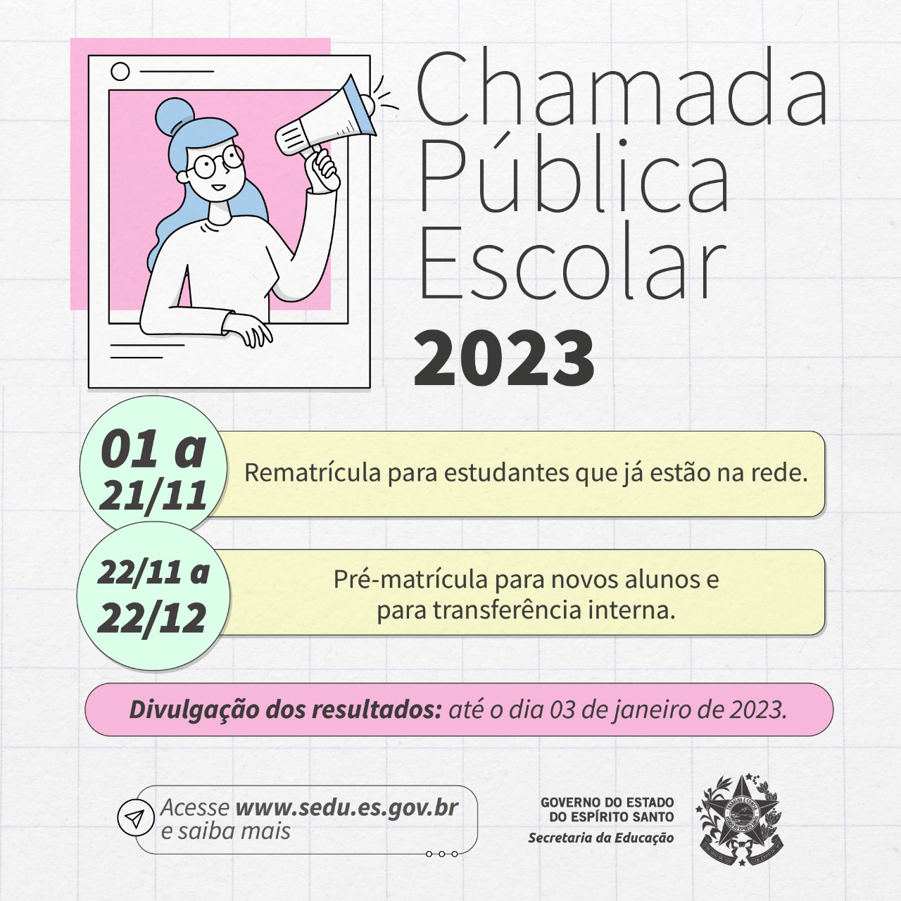 SEDU - Chamada Pública Escolar 2023 da Rede Pública Estadual tem início ...