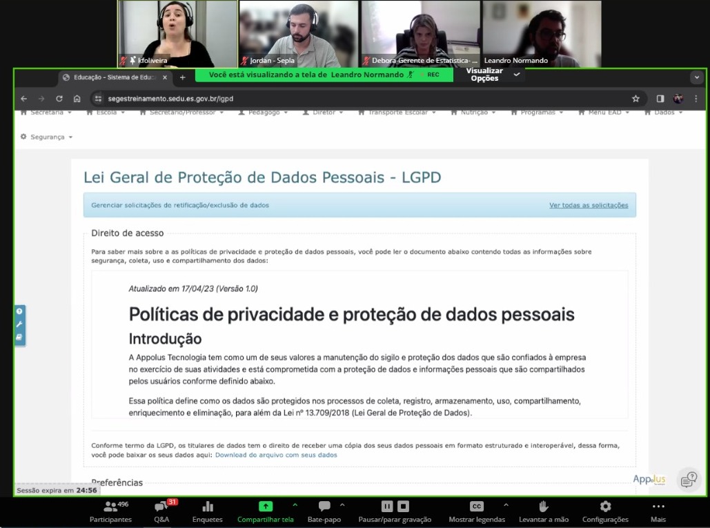 SEDU - Sedu capacita servidores para uso do novo Seges