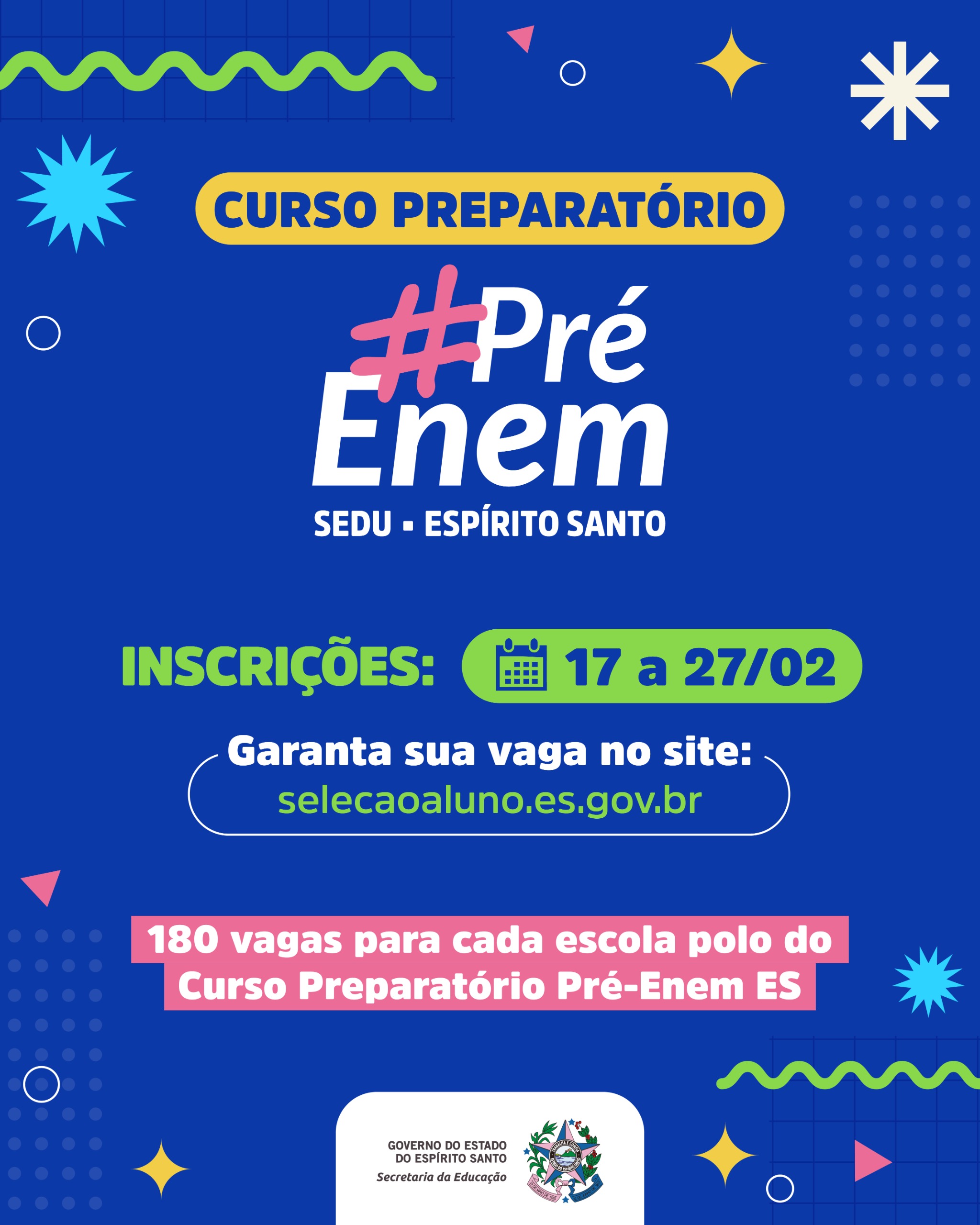 SEDU - Inscrições para curso Pré-Enem começam nesta segunda-feira (17)
